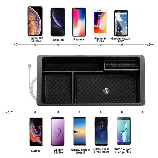 Wireless Charger Insert Center Container Storage Box For 2014-2018 Che ...