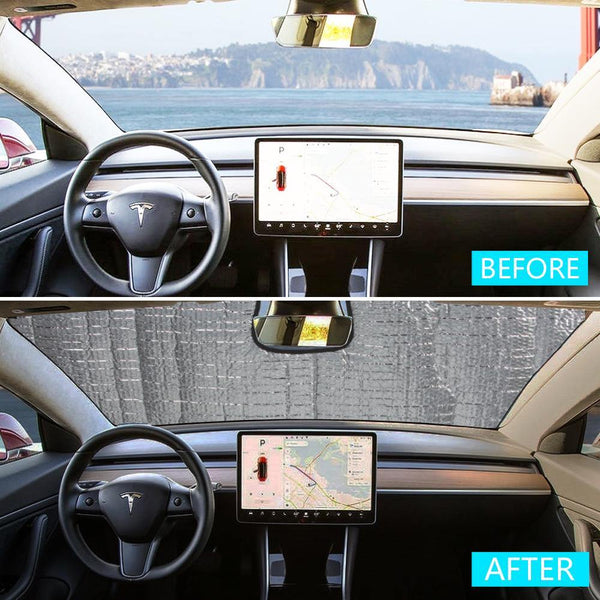Tesla Model 3 Anti-UV Rays Sun Front Windshield Sun Shade – Winunite